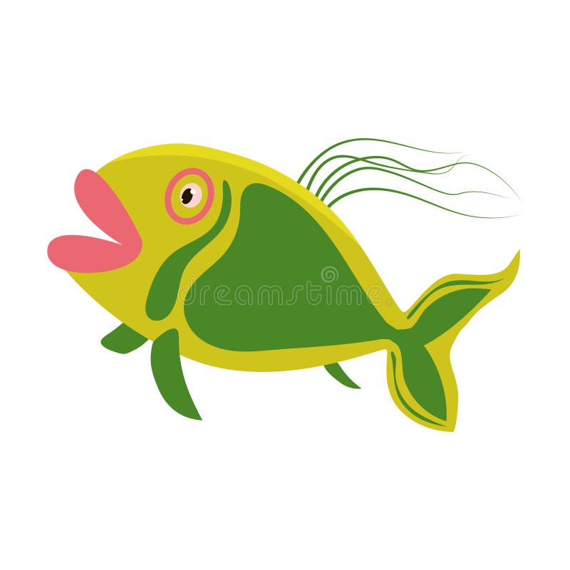 Red Fish with Big Lips Isolated on White. Stock Vector - Illustration ...