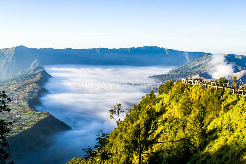 Thick Fog Near the Bromo Volcano Stock Image - Image of cloud, mount ...