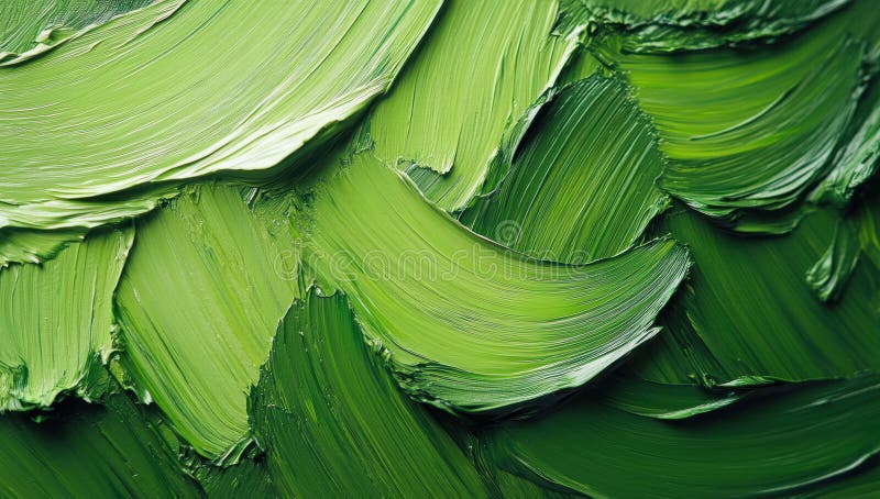 Thick Glossy Green Paint is Creating Dynamic Diagonal Lines on Matching ...