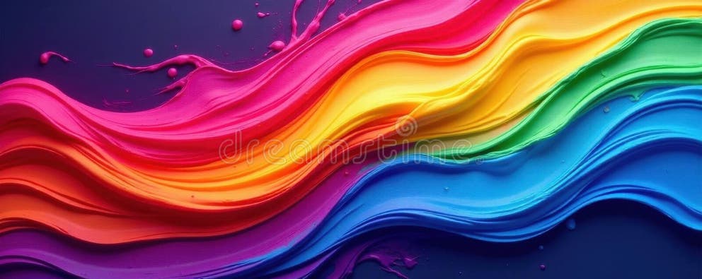 Thick, Glossy Rainbow Paint Streaks, Dynamic Header Backdrop, Tint ...