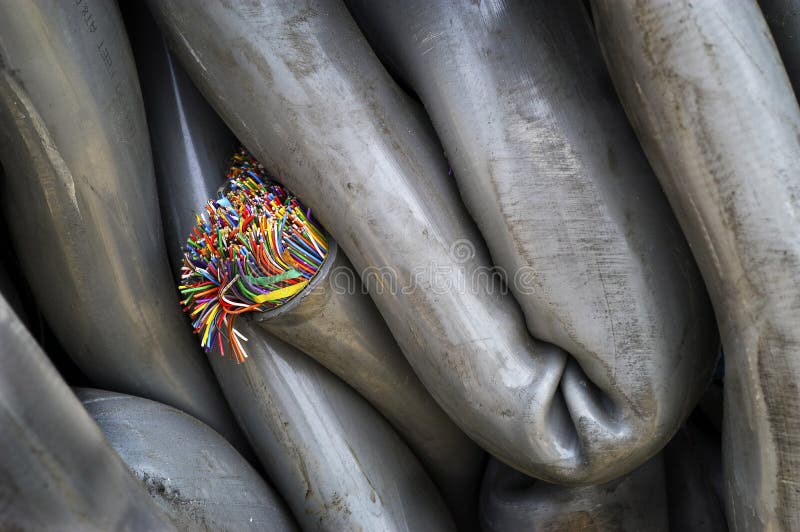 Thick Gray Wire with a Colorful Opening Stock Image - Image of concept ...