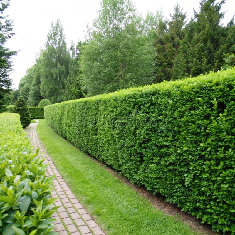 Thick Green Garden Hedge Pattern Stock Illustration - Illustration of ...