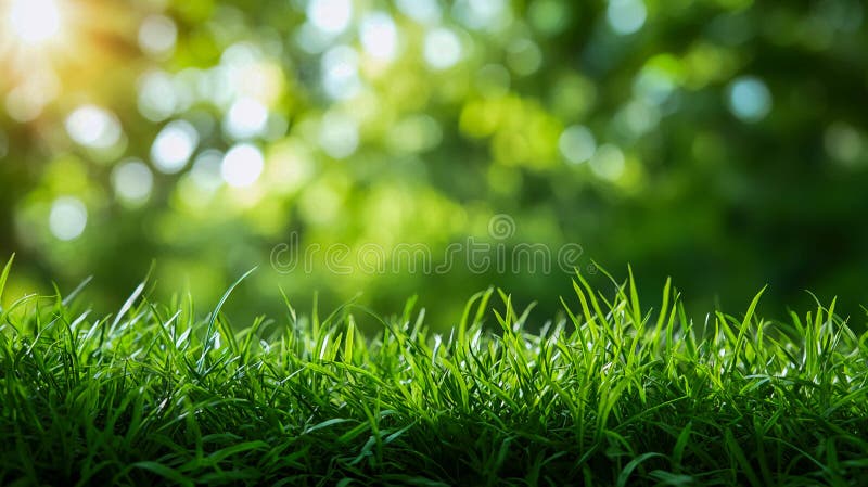 Thick Green Grass in the Foreground, Which Occupies the Lower Part of ...