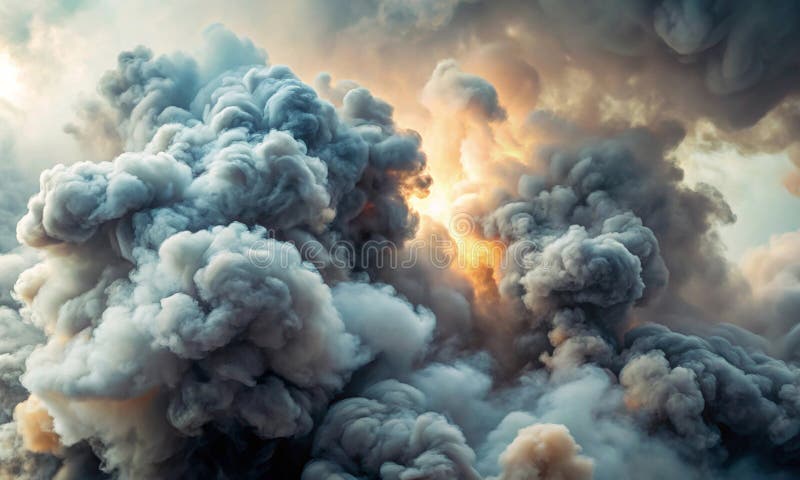 Thick Grey Smoke Fills the Entire Background Stock Image - Image of ...