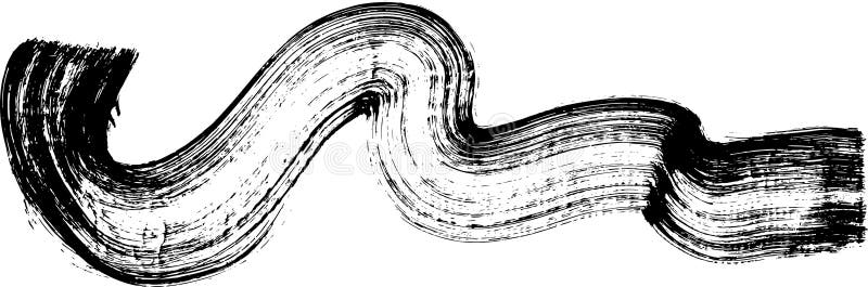 Thick Hand Drawn Brush Grunge Wave Stroke Texture Stock Illustration ...