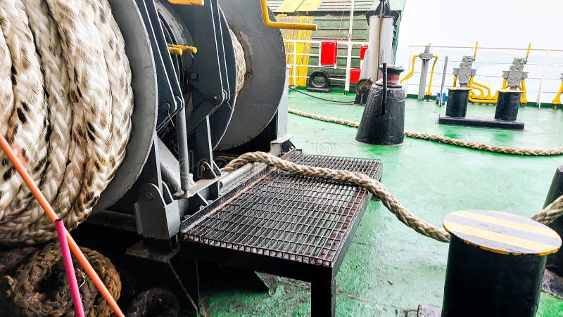 Ropes To Park the Ship in the Harbor Stock Photo - Image of wildlife ...
