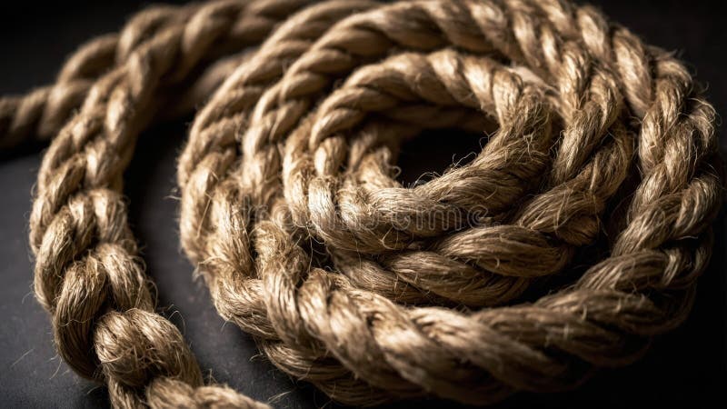 Thick Hemp Rope Arranged in Circles Creating a Textured Pattern on a ...