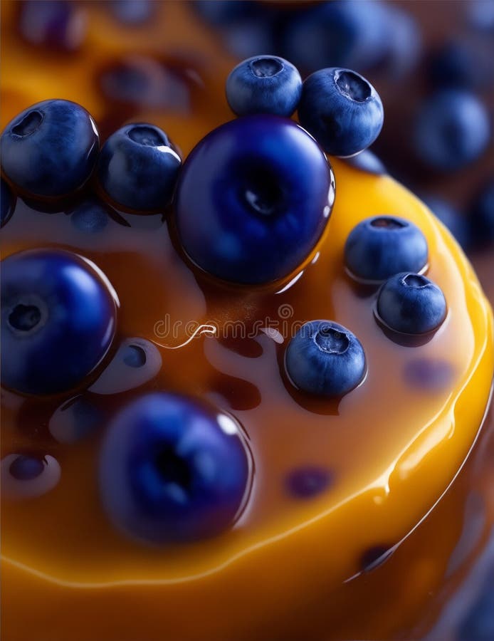 Thick Honey with Delicious Blueberries Illustration Stock Illustration ...