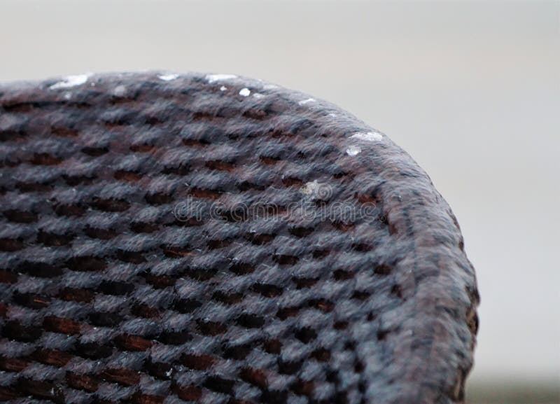 Thick Ice on the Back of a Patio Chair in the Texas Ice Storm. Stock ...