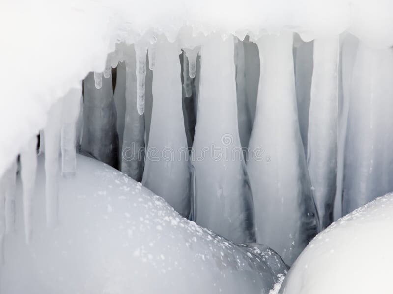 Thick icicles stock image. Image of cold, frost, crystal - 112539153