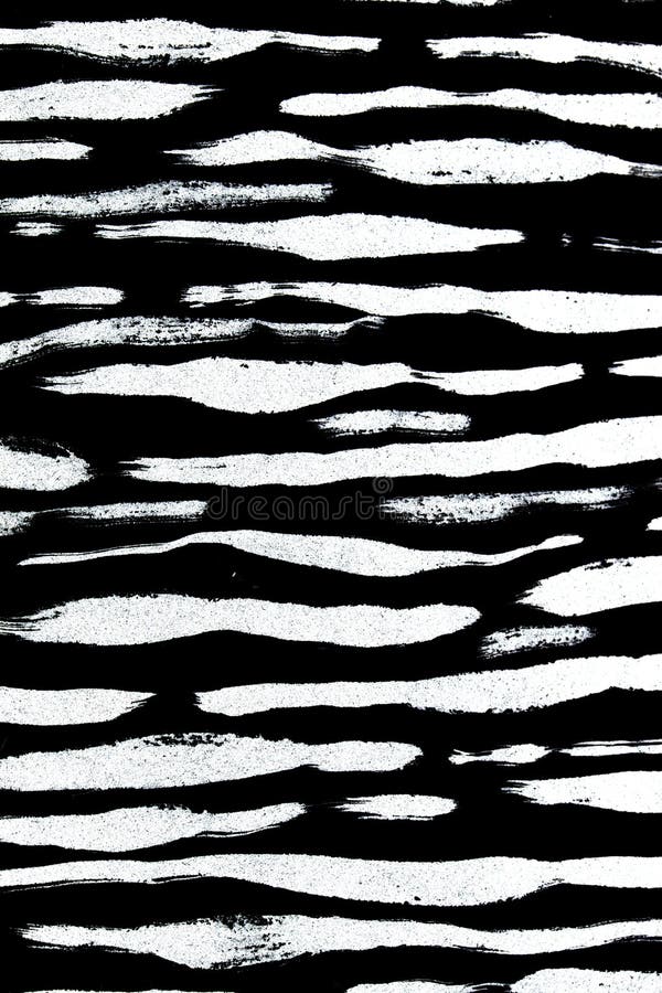 Thick Ink Pen Black Lines on White Background Zebra Skin Barcode Shapes ...