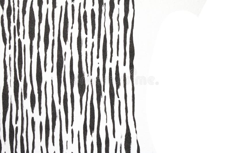 Thick Ink Pen Black Lines on White Background Zebra Skin Barcode Shapes ...