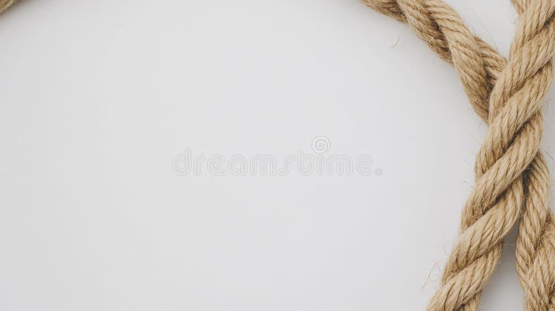 Twisted Jute Rope Loop on a White Background for Versatile Crafting and ...