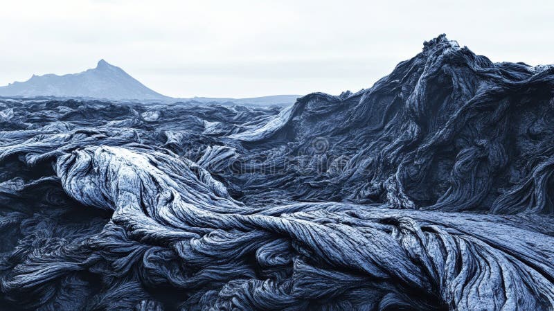 Thick Lava Flow Creates Rugged Landscape, Showcasing Cooling Process of ...