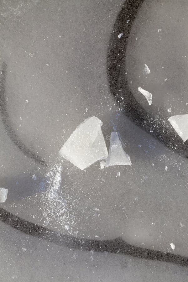 A Thick Layer of Ice Formed on the Territory of the Field Stock Image ...