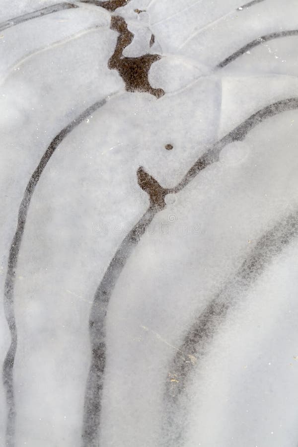 A Thick Layer of Ice Formed on the Territory of the Field Stock Photo ...
