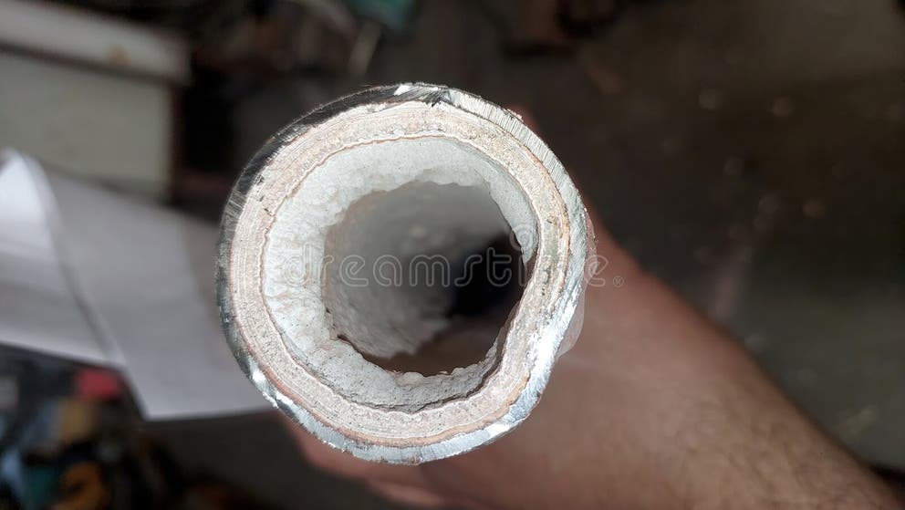 Thick Layer of Limestone Inside a Pipe Observed from a Top-Down Angle ...