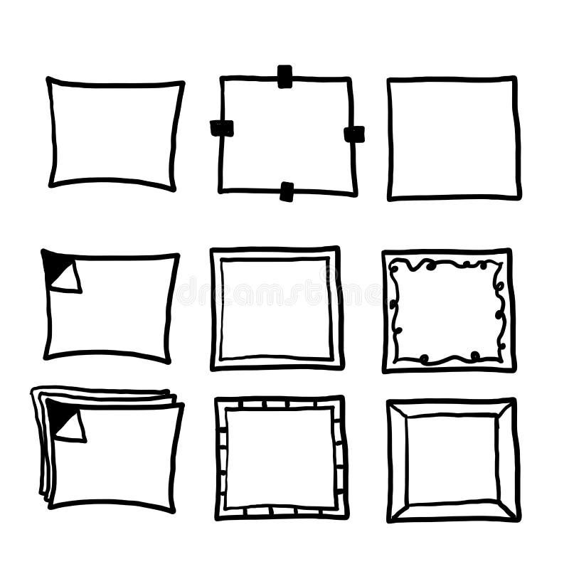 Thick Line Doodle Frame Collection with Rough Style Vector Stock Vector ...