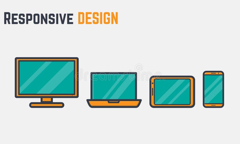 Thick Line Responsive Design Stock Illustrations – 19 Thick Line ...