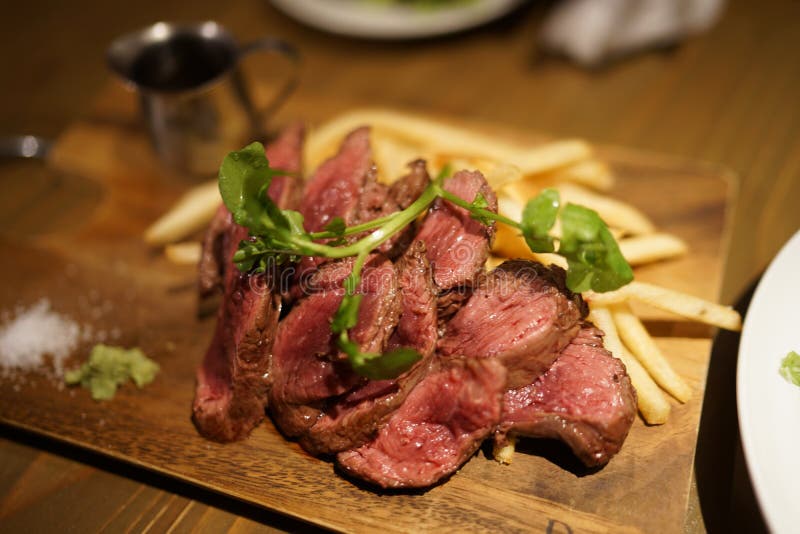 A thick luxury meat stock photo. Image of meal, rare - 240749184