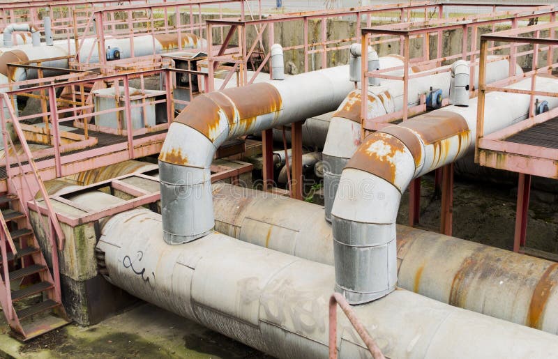 Thick metal pipeline stock photo. Image of long, transportation - 53479188