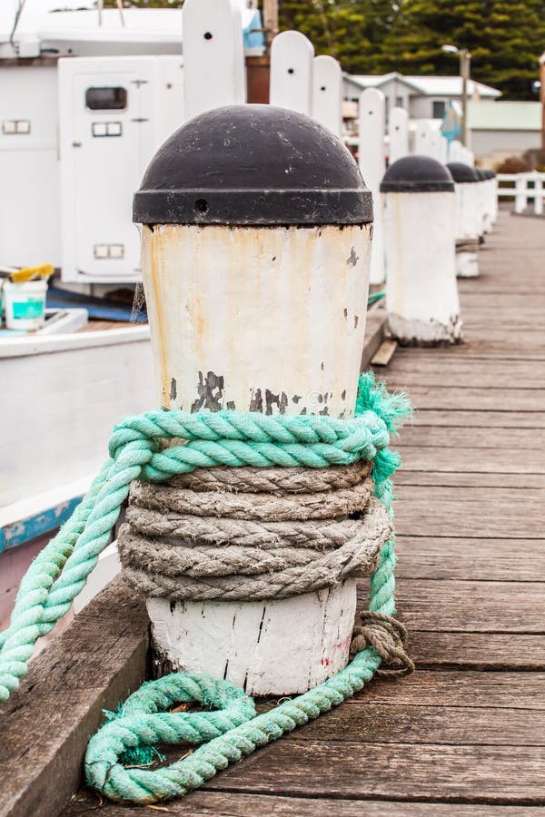 Thick mooring rope. stock photo. Image of rope, colorful - 146358936