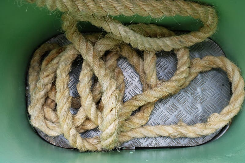 Thick Mooring Rope on Ship Deck Stock Image - Image of detail, rope ...