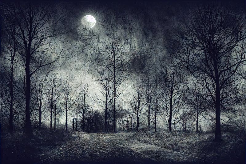 Thick Morning Fog Over the Forest Path between the Trees Stock ...