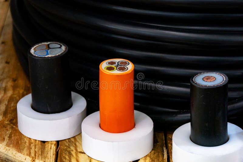 Thick Multi-core Cable with Insulation of Different Colors Stock Photo ...