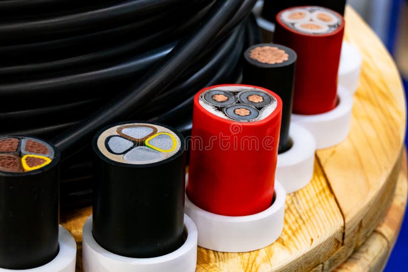 Thick Multi-core Cable with Insulation of Different Colors Stock Image ...