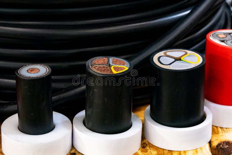 Multi-core Cable Insulated in Different Colors Stock Image - Image of ...