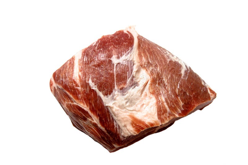 Thick Neck of Pork on White Background. Stock Photo - Image of butchery ...