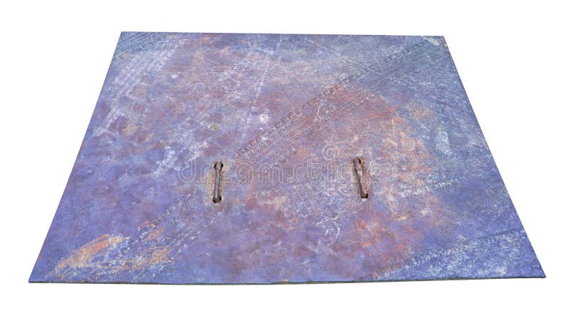 Thick Old Rusted Metal Sheet Isolate on a White Background. Stock Image ...