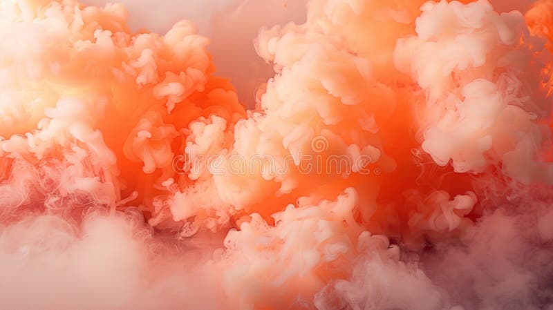 Thick Orange Smoke. Background of Clouds of Smoke Stock Illustration ...