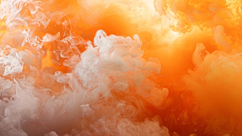 Thick Orange Smoke. Background of Clouds of Smoke Stock Illustration ...