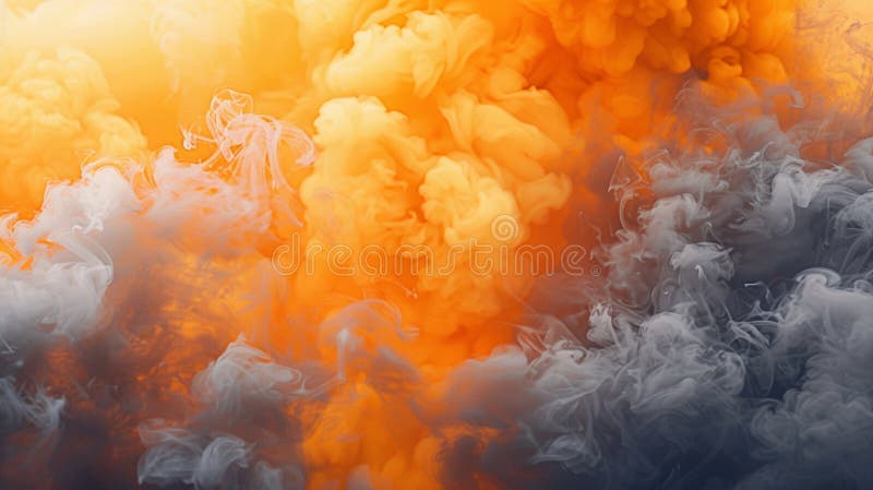 Thick Orange Smoke. Background of Clouds of Smoke Stock Illustration ...