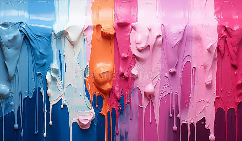 Thick Paint Running Down the Wall. AI Generated Stock Illustration ...