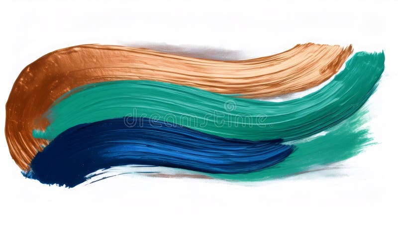 Bronze, Emerald, Blue Paint Strokes Creating Dynamic Wavy Texture ...