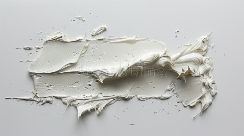 Thick Patch of Paint Spread Across a Blank White Wall in Natural Light ...