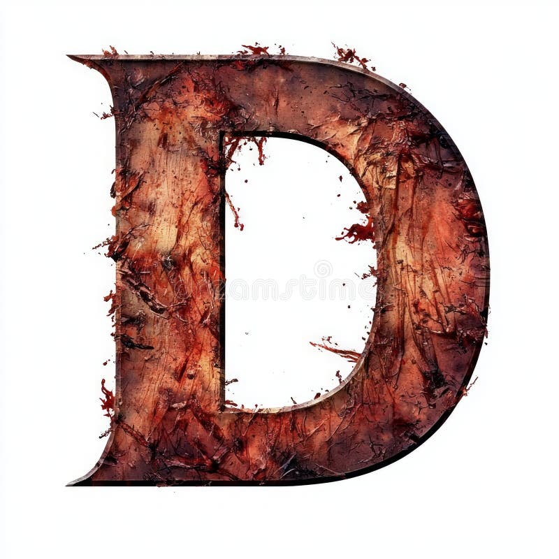 Thick Red Brown Splash Forming Letter D White Background Representing ...