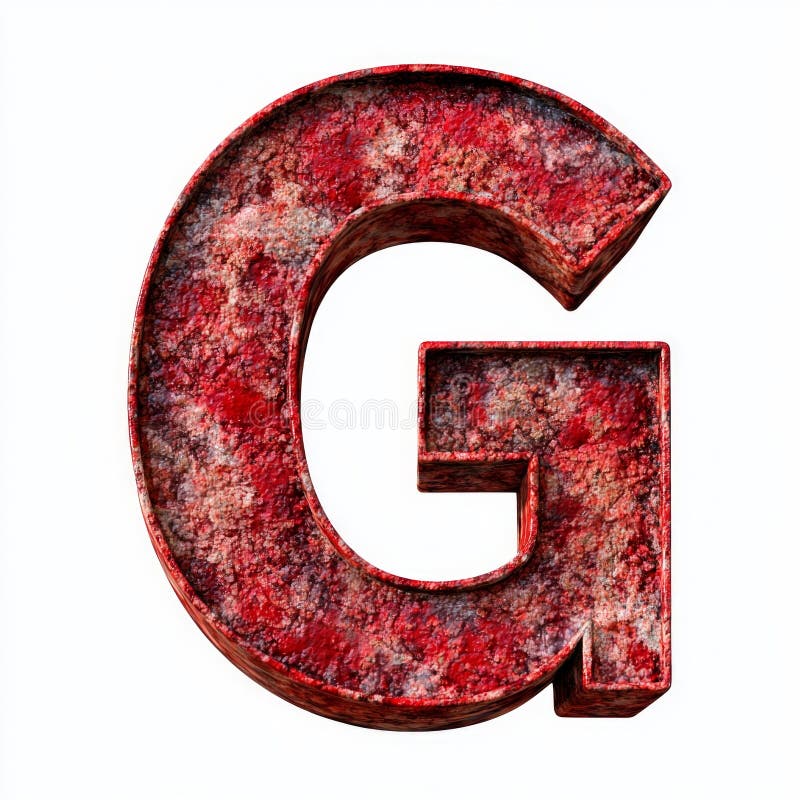 Thick Red Brown Spot Forms Letter G White Background Showcasing Bold ...