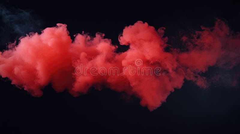 A Thick Red Cloud of Smoke Rises from the Ground, Set Against a Dark ...