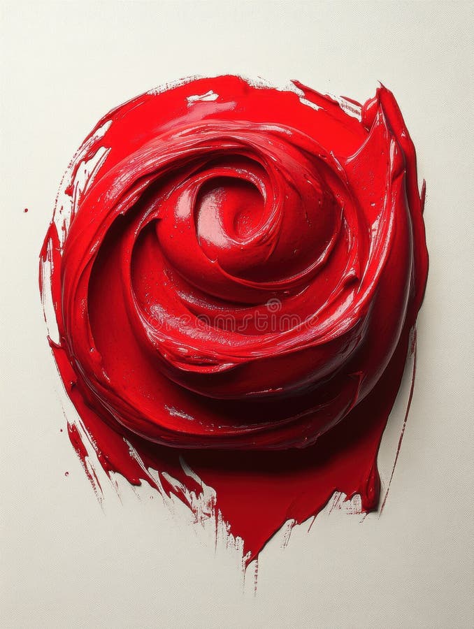 Thick Red Paint Swirl on White Stock Illustration - Illustration of ...