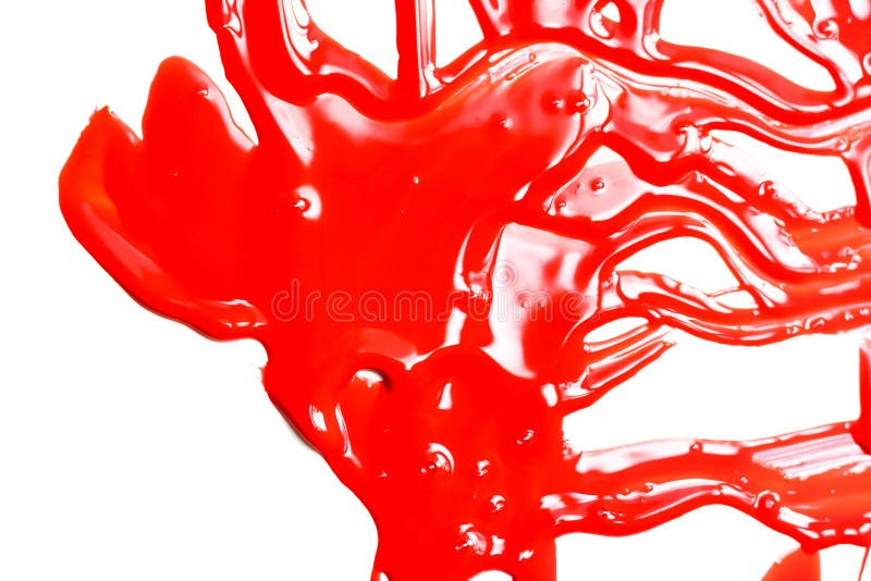 Red Paint on a White Background Stock Image - Image of leak, thick ...