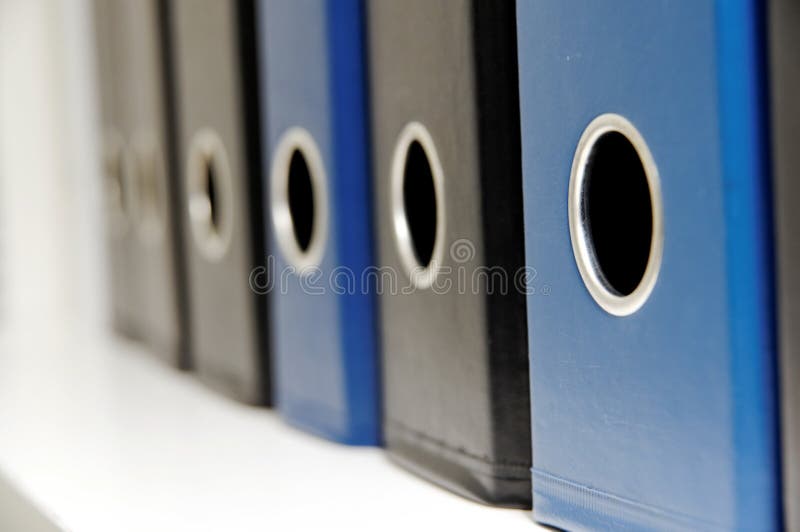 Thick Ring Files in an Office Stock Image - Image of office, blank ...