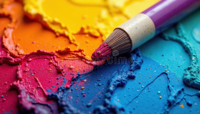 Thick Rolled Acrylic Paint Bold Color Interplay Artwork Visual Texture ...