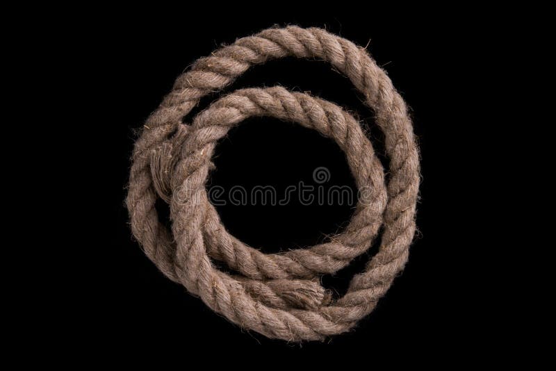 Black Rope Close-up on a White Background Stock Photo - Image of close ...
