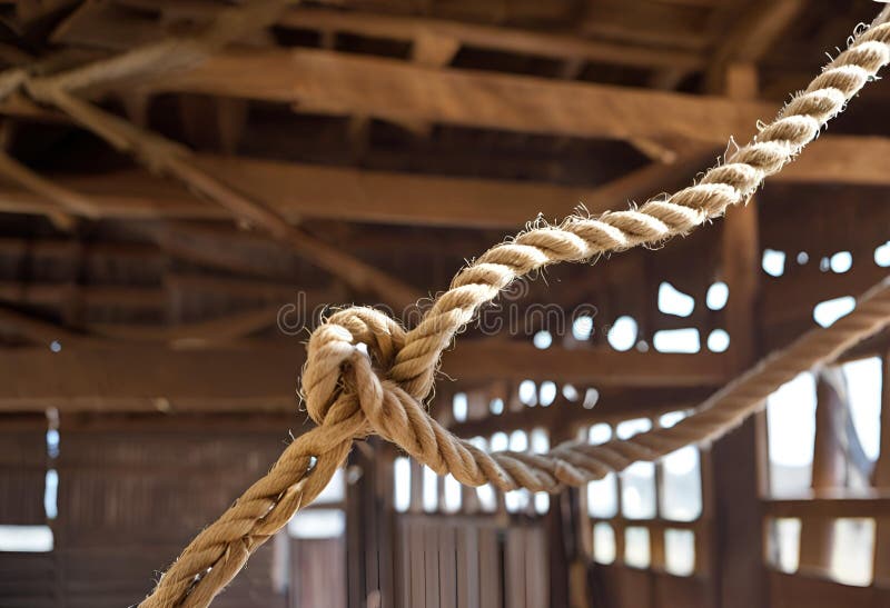 Thick Rope Stored and Hung in Various Spots.AI Generated Stock ...