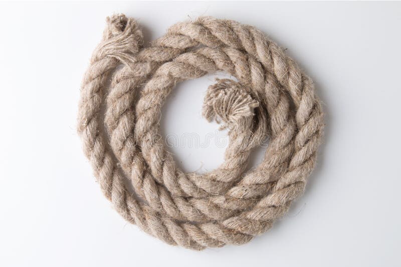 Thick Rope on a White Background. Stock Image - Image of tool, curve ...