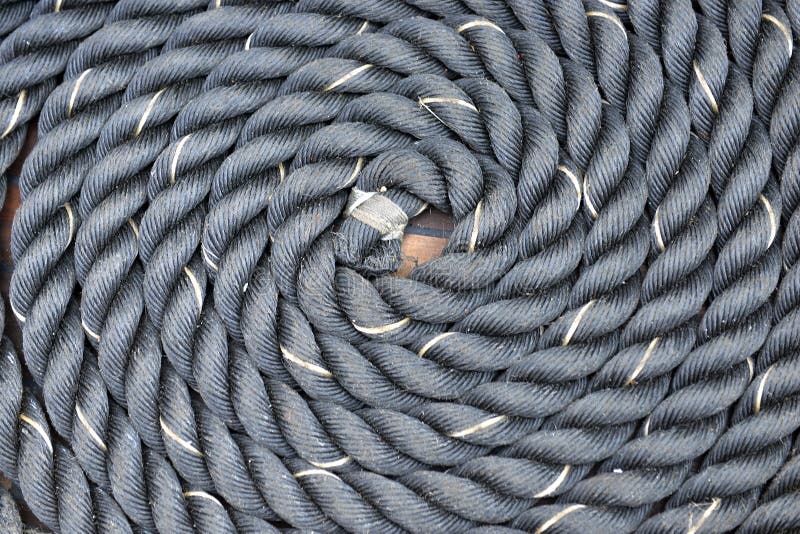 Thick Rope Wrapped in a Spiral Stock Photo - Image of vessel, sailing ...